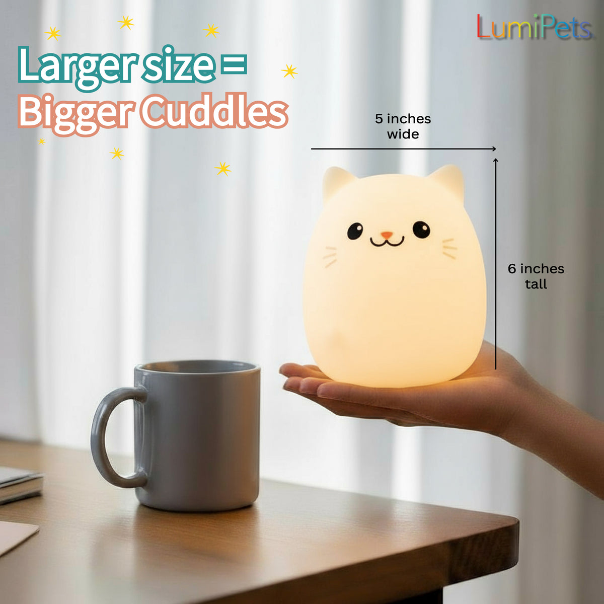 LumiPets® Clive the Cat- Children's Touch Night Light - Lumieworld